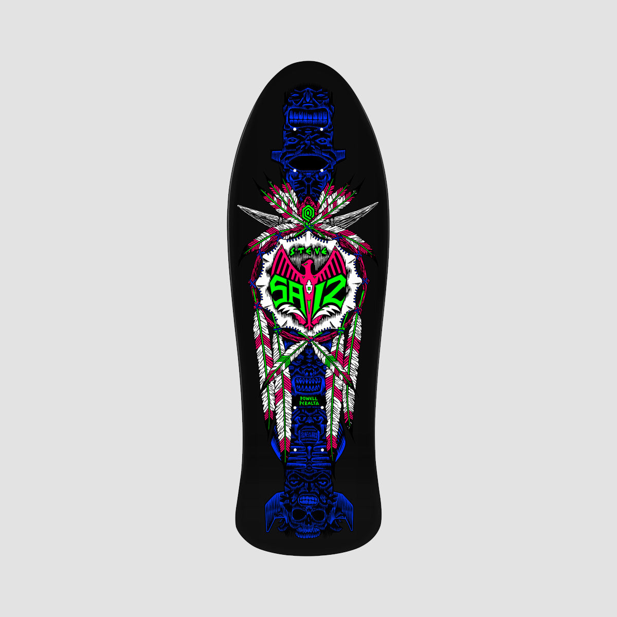 Powell Peralta Steve Saiz Totem Reissue 282 Skateboard Deck Blacklight